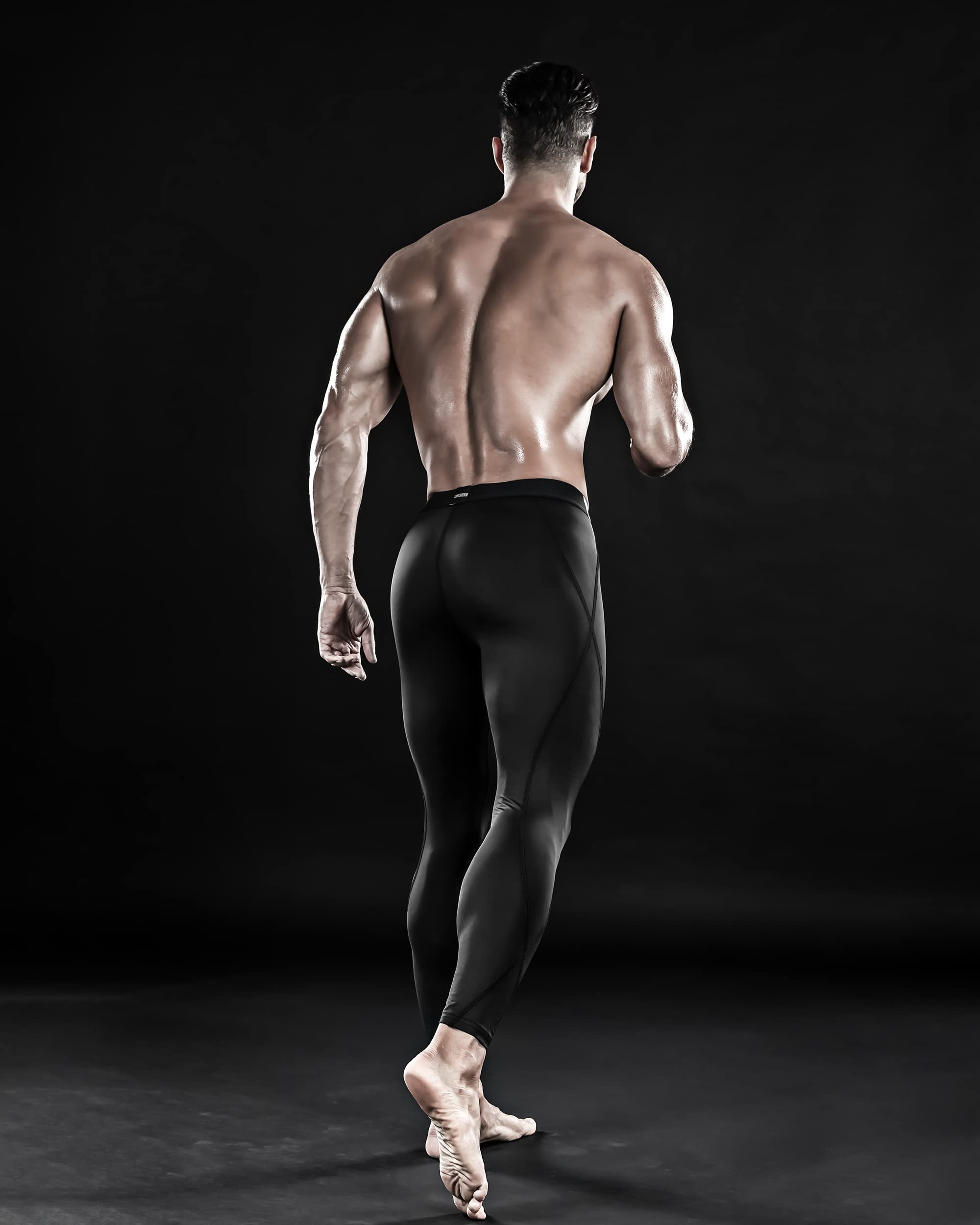 DRSKIN Compression Cool Dry Sports Tights Pants Baselayer Running Leggings Yoga Rashguard Men (M, Black)