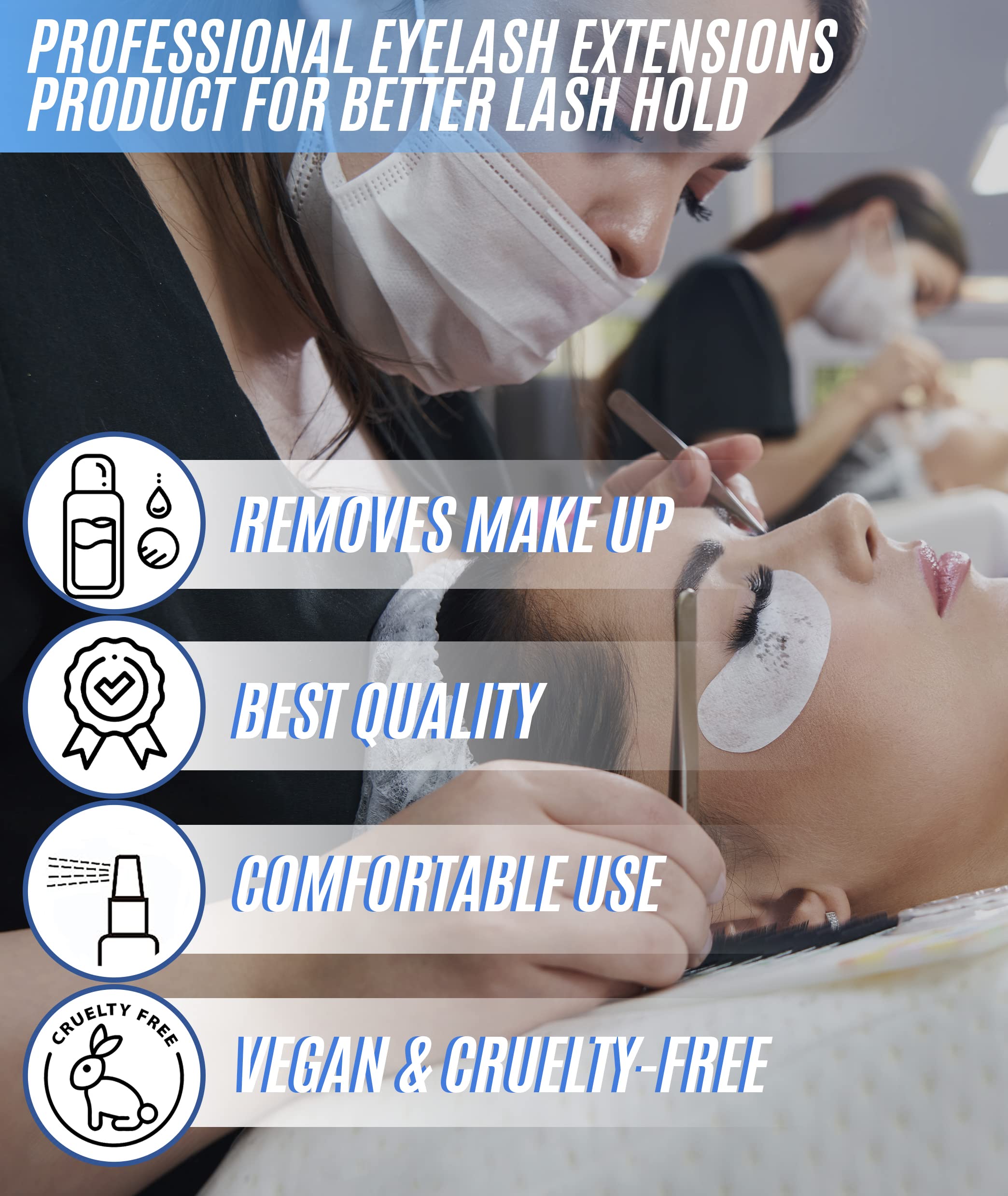 Eyelash Extension Primer/Cleanser (1.35fl.oz/40ml) Stacy Lash/Protein Oil Remover/Increase Adhesive Bonding Power Retention/Pretreatment for Individual Semi Permanent Extensions Glue Supplies