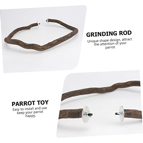 Mipcase 1pc Training Cockatiels Branches Toys Parakeet Supply Resistant Paw Perch Stand Wooden Accessories Conures Bird for Cage Stick Pet Bracket Caciques Parakeets Grinding Hamster