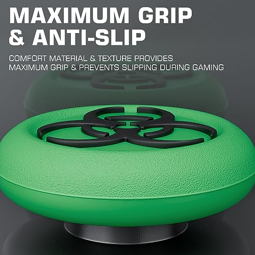 PlayRealm NO Falling Off Thumbstick Extender & Silicone Grip Cover 2 Sets for Xbox Series X/S & Xbox One S/X Controller(BH Green)