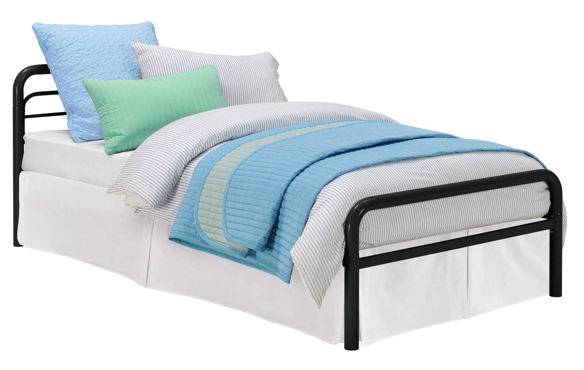 DHP Metal Bed with Round Tubing, Modern and Simple Design, Twin, Black