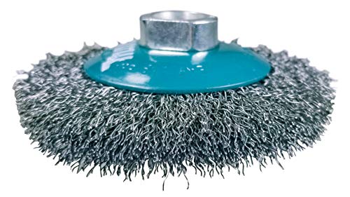 Makita 1 Piece - 4 Inch Crimped Wire Wheel Brush For Grinders - Light-Duty Conditioning For Metal - 4" x 5/8-Inch | 11 UNC