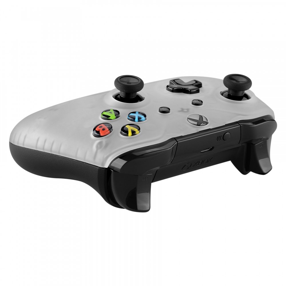 eXtremeRate Foggy Clear Faceplate Cover for Xbox One Wireless Controller (Model 1708), Custom Case Replacement Front Housing Shell for Xbox One S & Xbox One X Controller - Controller NOT Included