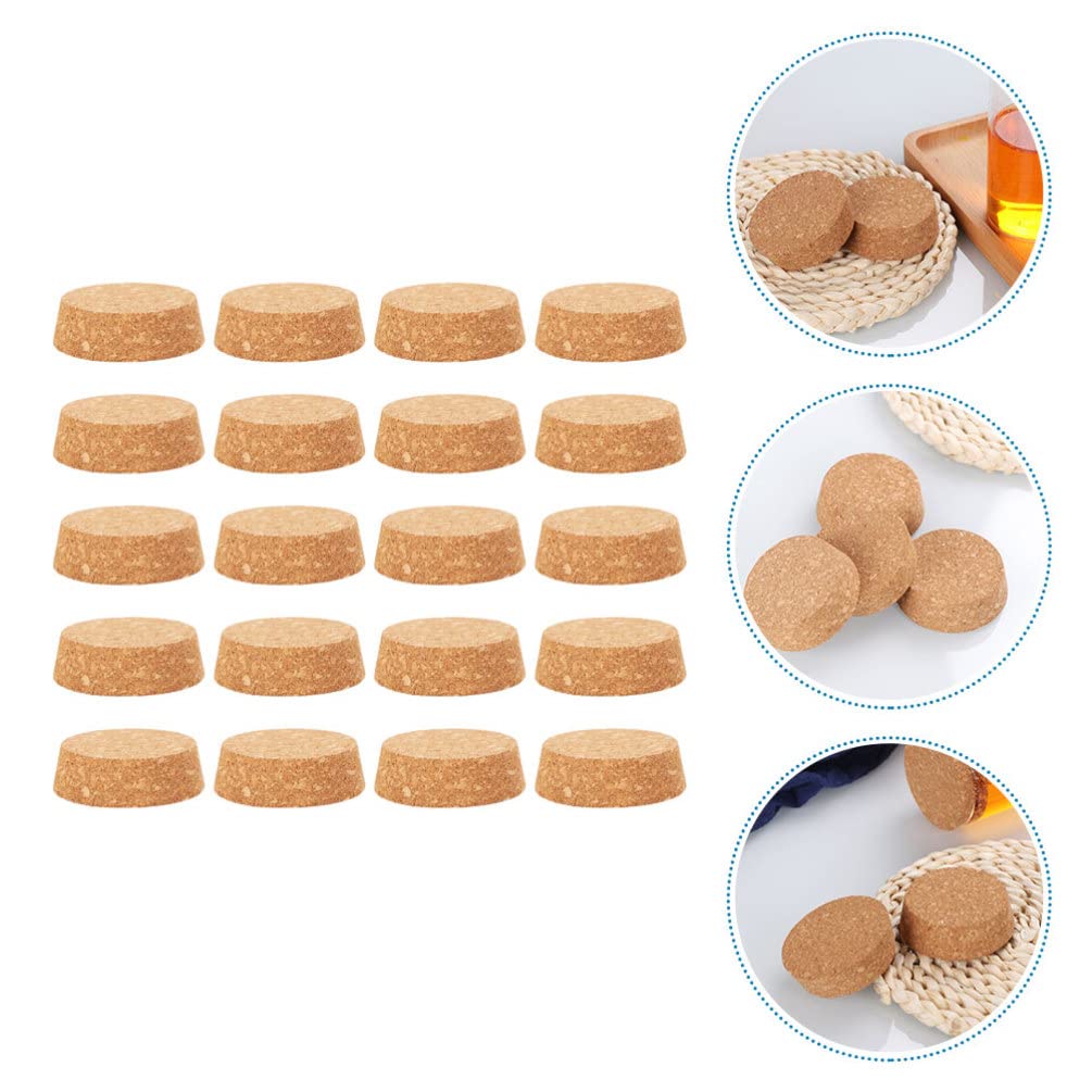 Housoutil 25Pcs Wine Bottle Cork Stoppers Sealing Covers Soft Wood Corks Large Wooden Tapered Cork Plugs Replacement for Wine Beer Bottle Crafts ( 5.3cm*4.7cm*1.7cm)