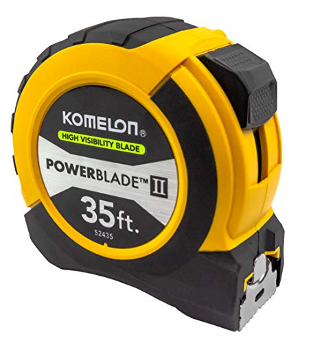 Komelon 52435; 35' x 1.06" Powerblade II Tape Measure, ABS Case, Black/Yellow, Small