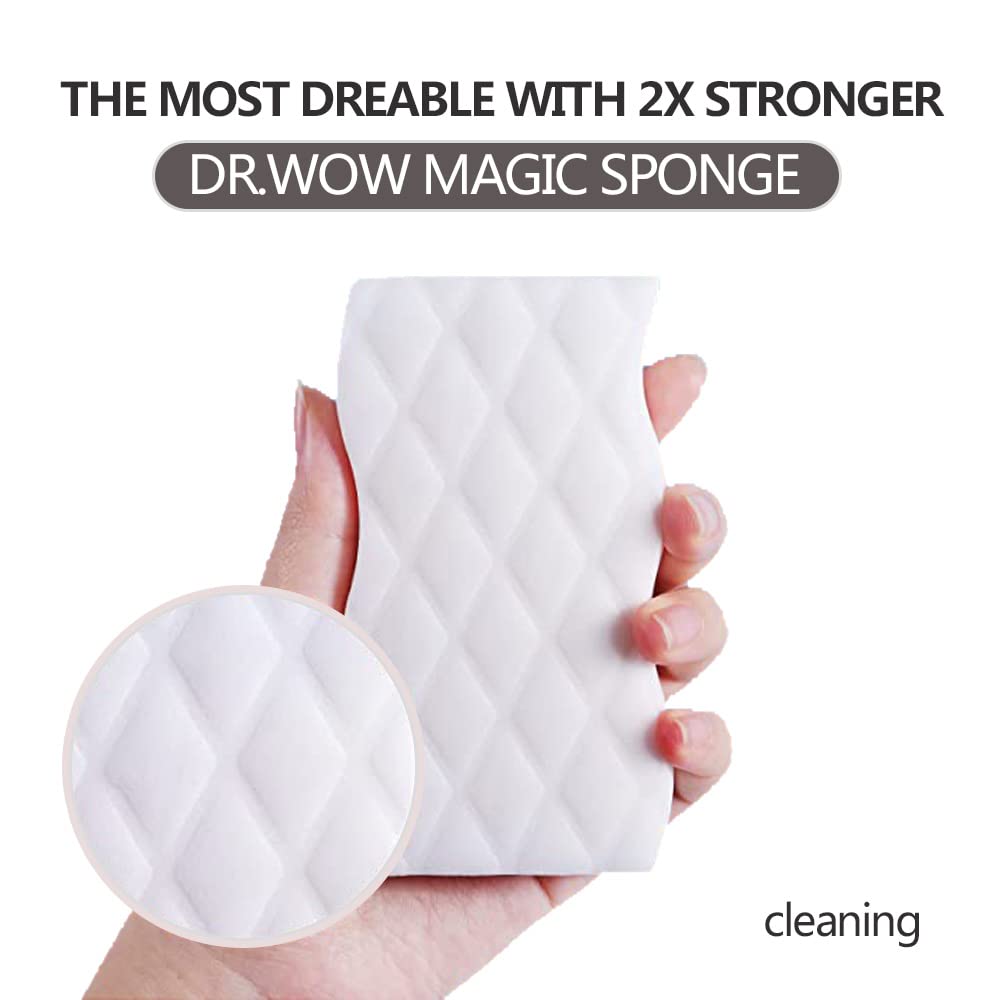 Dr.WOW Magic Cleaning Eraser,12 Pack 4X Stronger Magic Cleaning Pads-Universal Cleaner for Melamine Foam Sponges,Car,Shoes,Dishes Bathtub Furniture