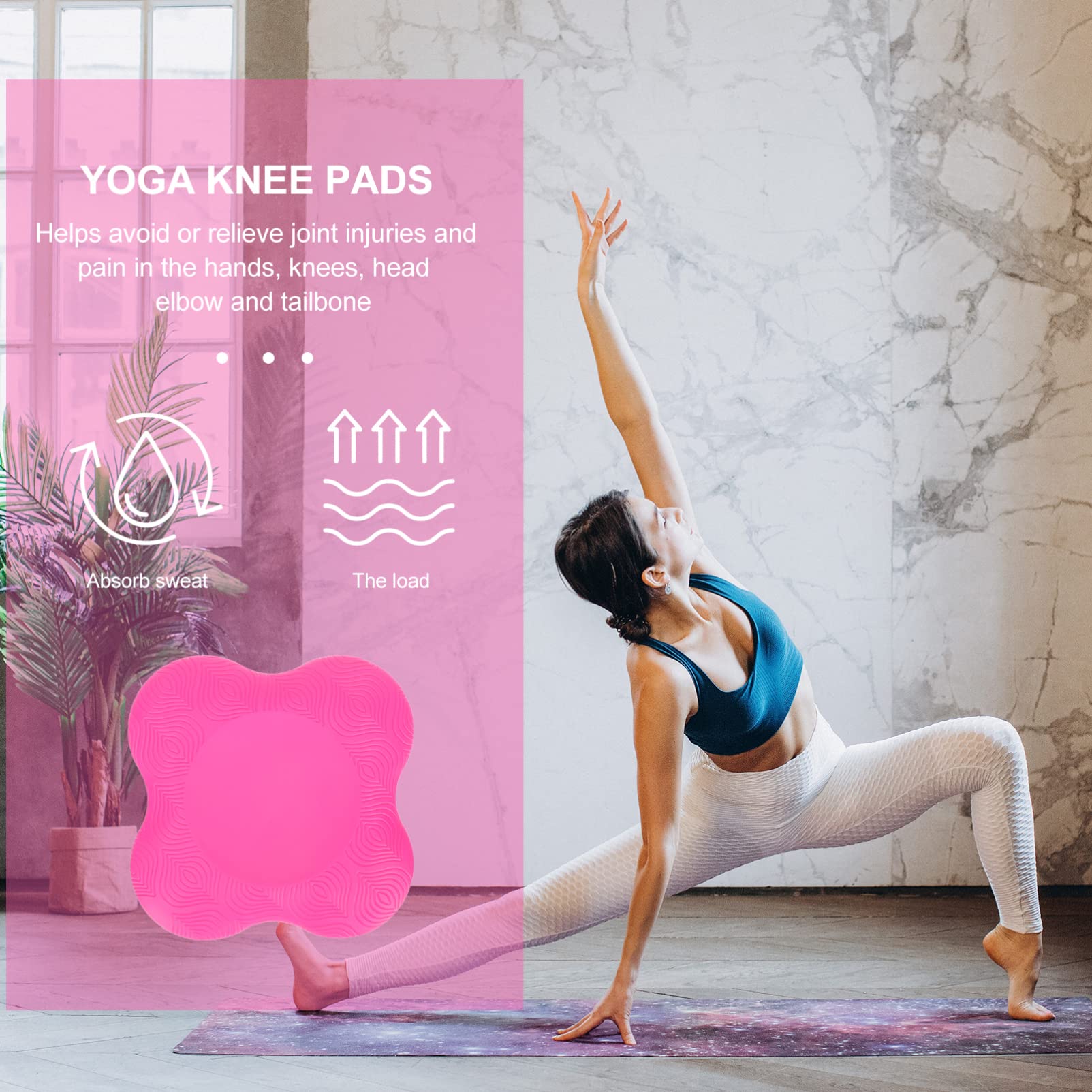 GAFOKI 2pcs Pads Plank Household Foam Support Multi-Function Red Accessory Rose Sports Hands Anti Kneeling Wrist Workout Slip Mat Yoga Knee Meditation Comfortable Pilates Elbows Cushion