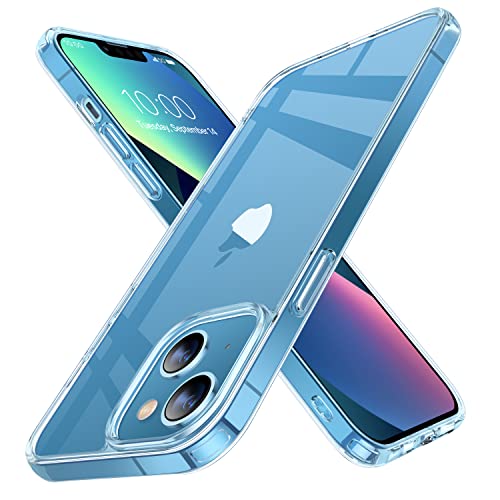 Miracase Crystal Clear for iPhone 13 Case/iPhone 14 Case [Not Yellowing] Shockproof Protective Anti-Scratch Light Weight Slim Cover Clear Back 6.1 inch
