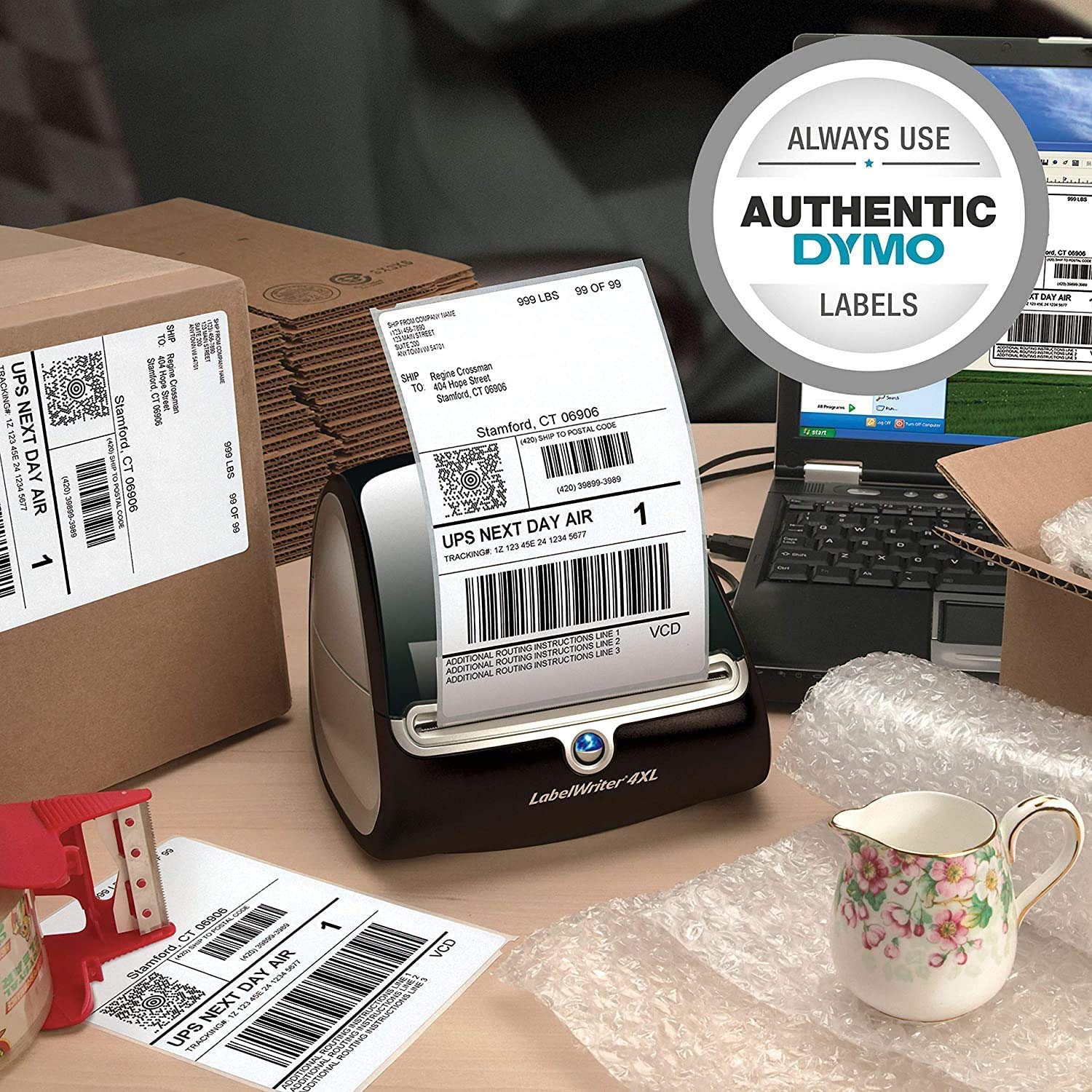 DYMO LabelWriter 4XL Thermal Label Printer (1755120) plus 1 bonus Shipping Roll 1755120