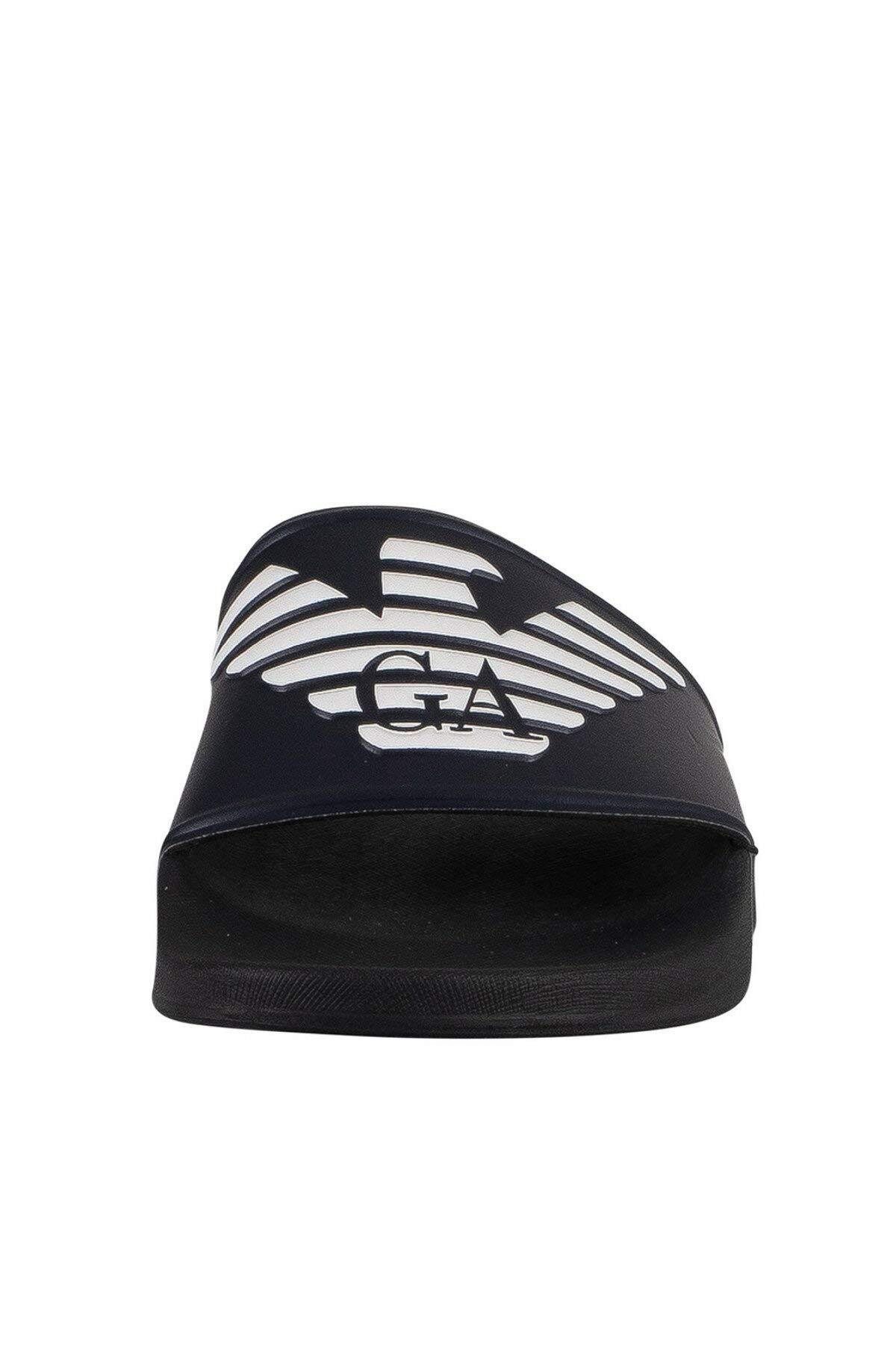Emporio Armani Men's Slide Sandal, Navy/White, 41