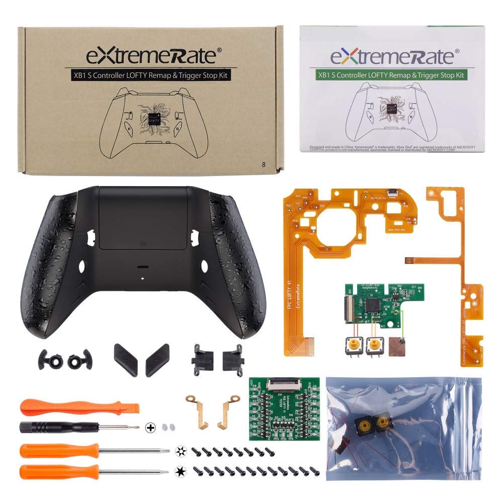 eXtremeRate Lofty Programable Remap & Trigger Stop Kit & WWII US Army Overlord Patterned Faceplate Shell for Xbox One S & Xbox One X Controller Model 1708 - Controller NOT Included