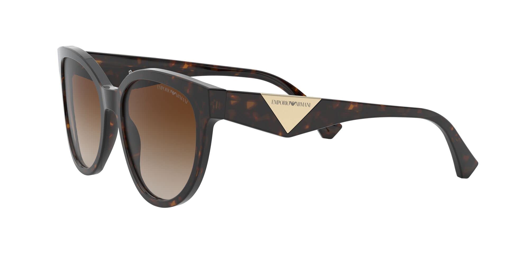 Emporio Armani Women's EA4140 Cat Eye Sunglasses, Shiny Havana/Gradient Brown, 55 mm