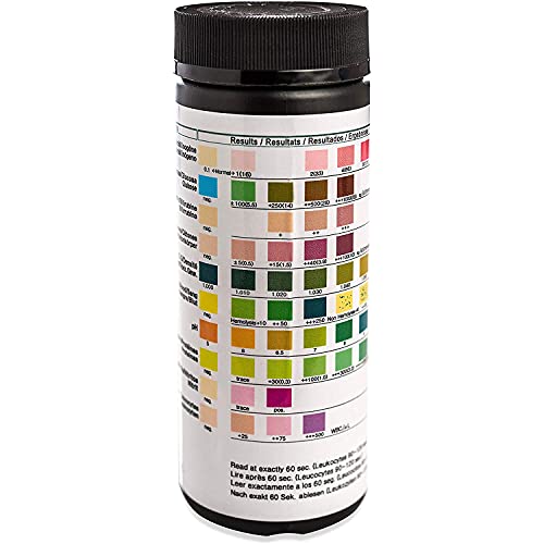 One Step Pet Urine Testing Strips, 100 x Urinalysis Parameter Tests for Dogs, Cats, Vets & Animals. Accurate Testing for Veterinarians Detects UTI, Diabetes, Bladder, Kidney, Liver, SG, pH, Glucose