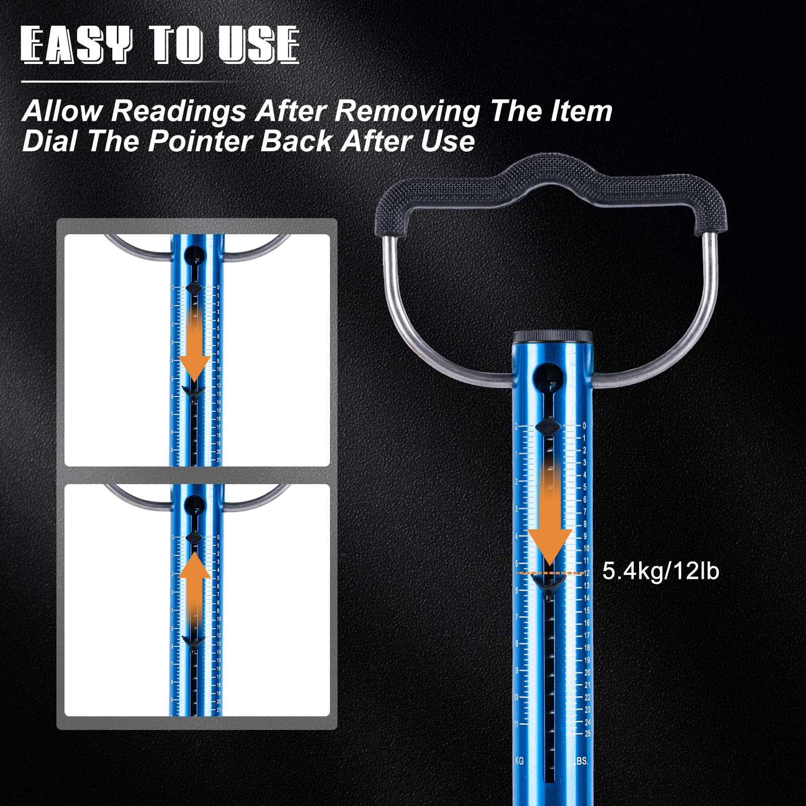 Goture Aluminum Tubular Spring Scale, Tube Fishing Scale, Hanging Spring Scales with Hook 25LB/50LB …