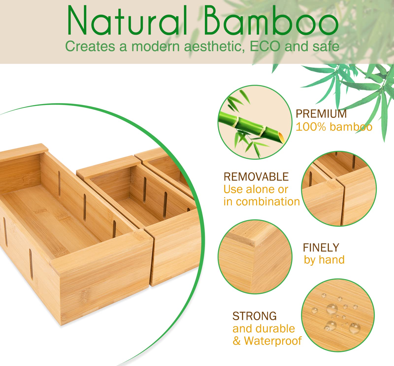 IVONNEY Bag Storage Organizer, Bamboo Food Storage Plastic Bag Organizer Drawer, Sandwich Bag Holder, Snack Gallon Quart Baggie Organizer Fit for Ziploc Hefty Glad Solimo Bags