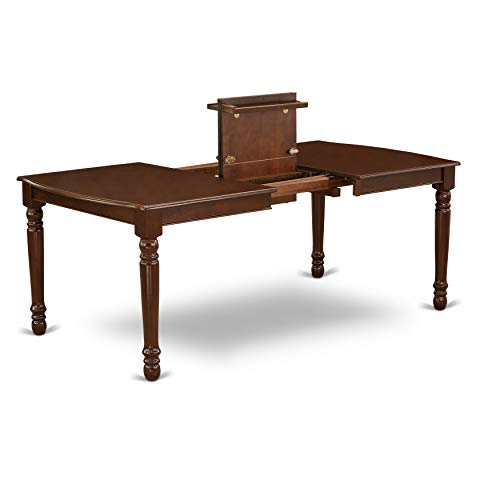 East West Furniture DOAB7-MAH-18 7 Piece Dining Set Consist of a Rectangle Dining Room Table with Butterfly Leaf and 6 Coffee Linen Fabric Upholstered Chairs, 42x78 Inch, Mahogany