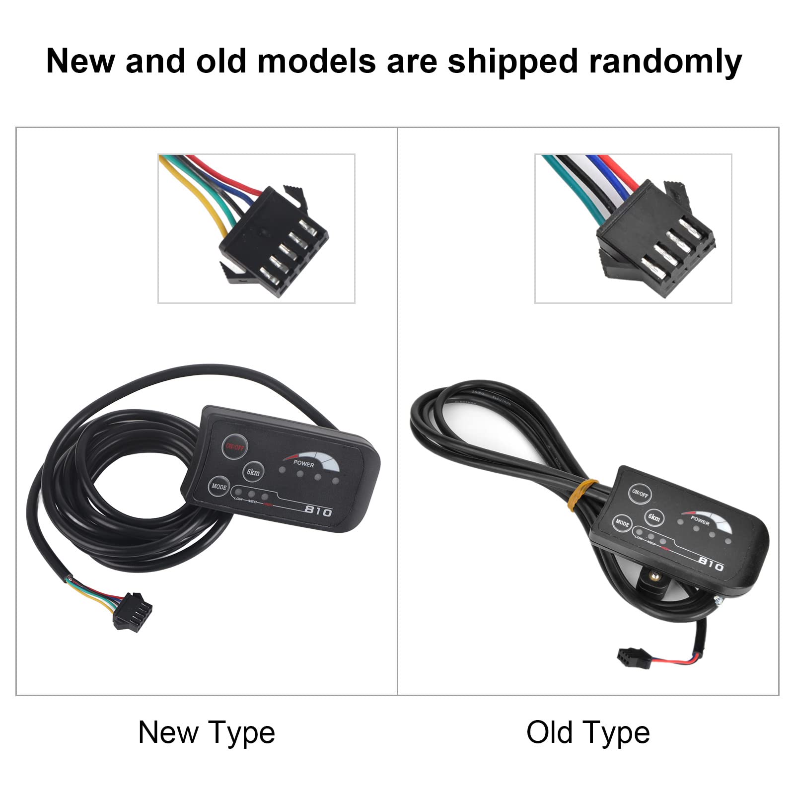 E Bike LED Display Controller LCD Display Panel Electric Bicycle 810 Ebike Scooter Brushless Motor Speed Controller Kit with 5 Wire Cable Control Panel