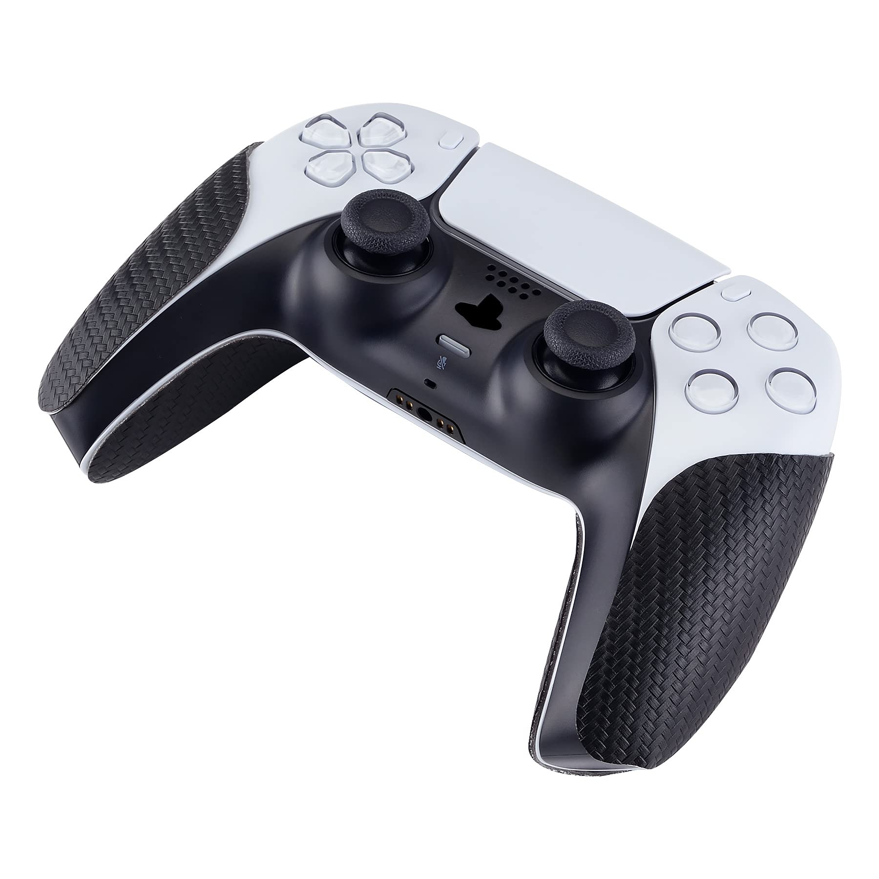 eXtremeRate PlayVital Anti-Skid Sweat-Absorbent Controller Grip for ps5 Controller, Professional Textured Soft Rubber Pads Handle Grips for ps5 Controller - Carbon Fiber