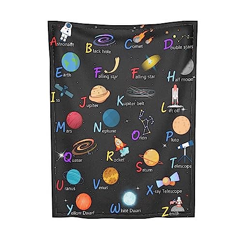 Planet Alphabet Blanket Special Blanket Gift for Woman Man Boys Girls, Soft Flannel All Season Home Room Bed Couch Sofa Living Room Dorm 76 * 102cm