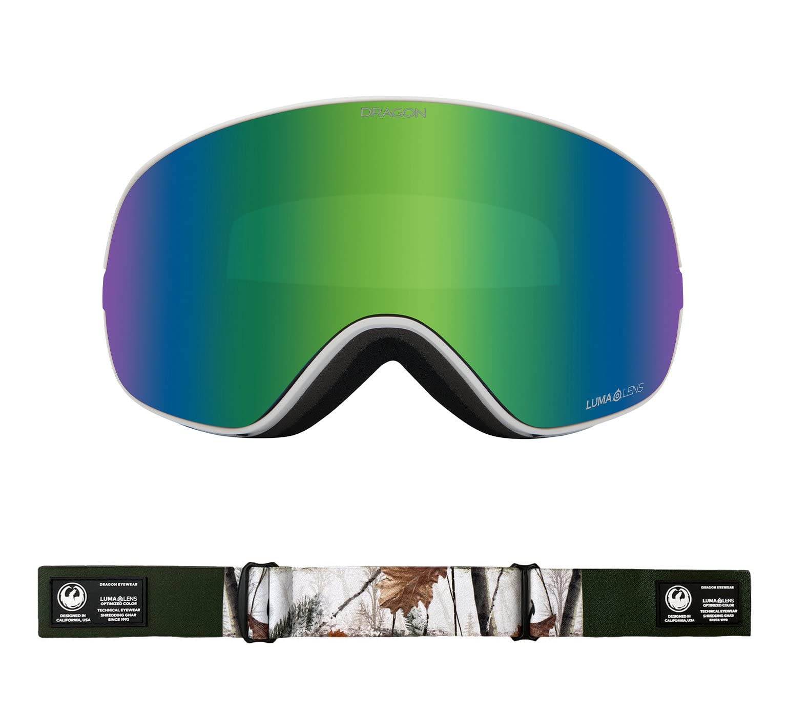 Dragon Alliance X2S Smaller Fit Alpine Camo/Lumalens Green Ion Snow Goggles