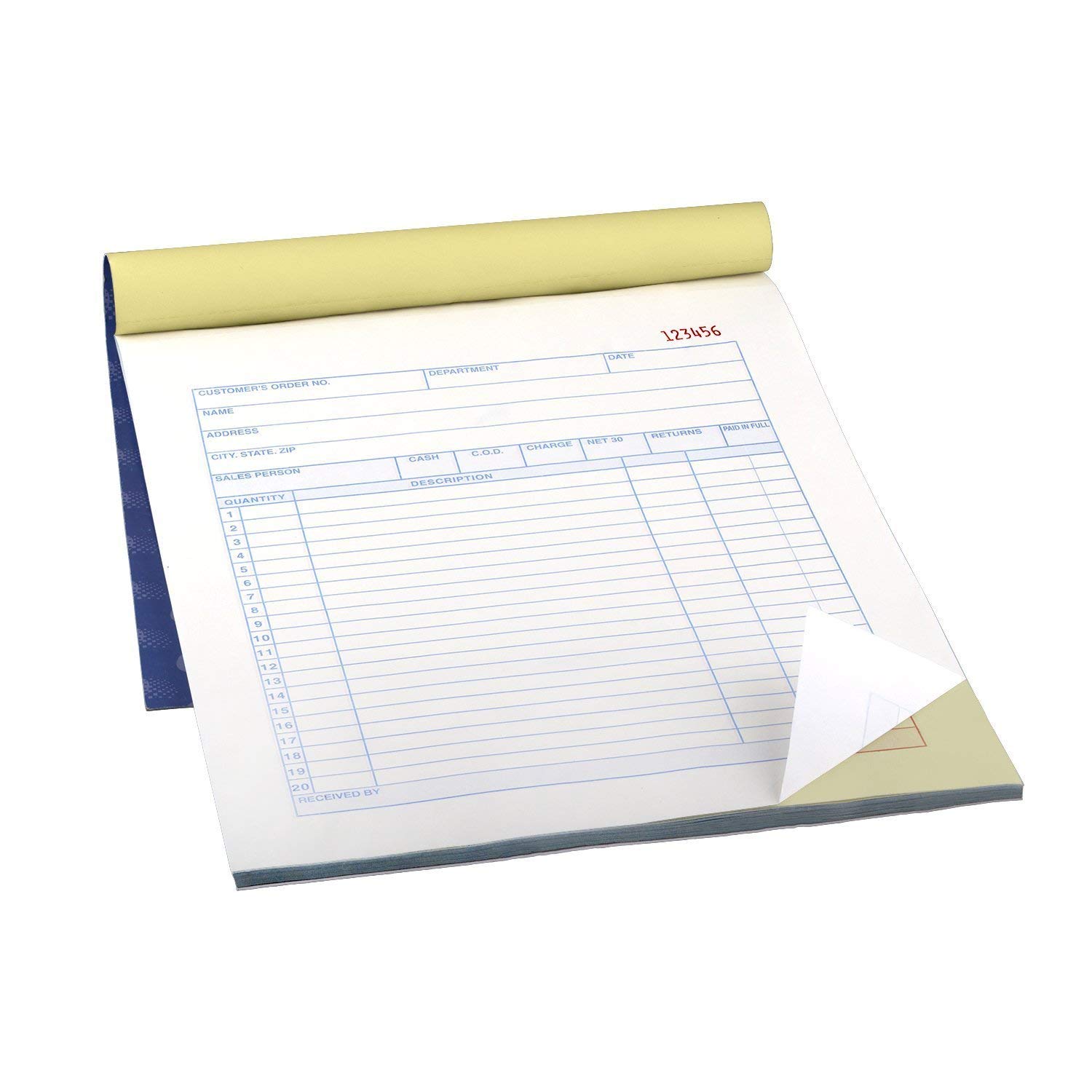 E-Clips 22664 Sales Order Receipt Invoice Book, 30 Carbonless 2 Part White and Canary Yellow Copies, 8.5x11-inch 1-Book