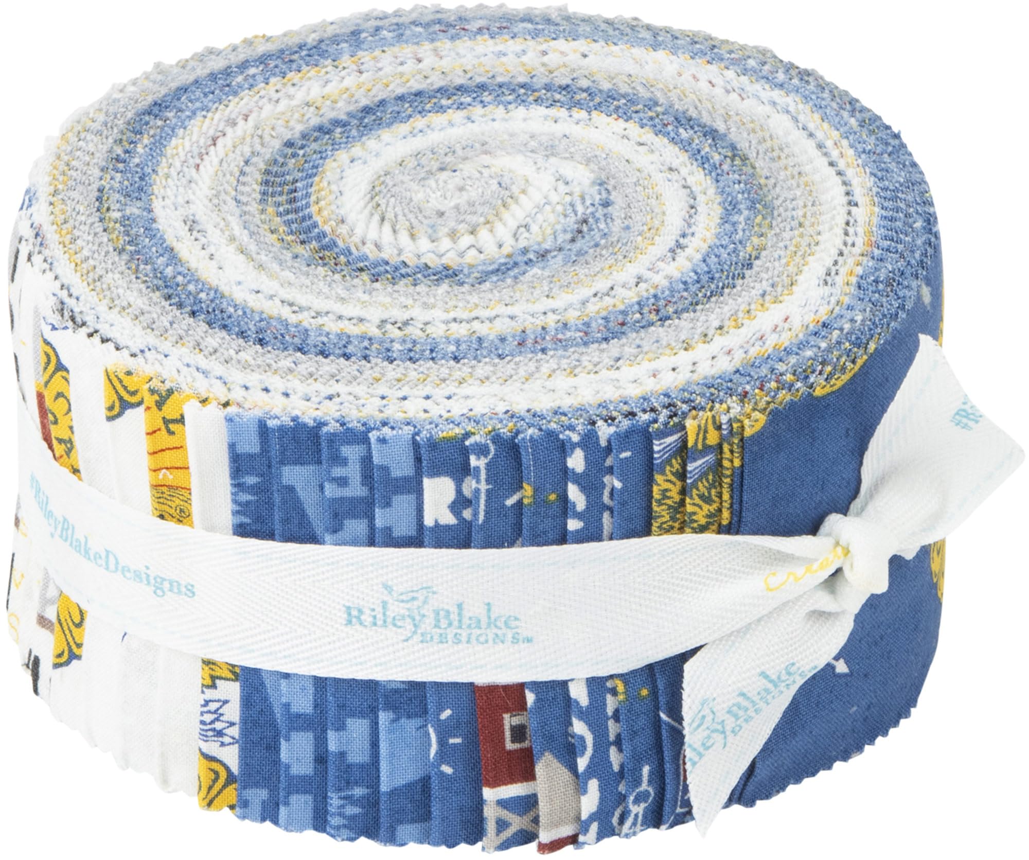 FFA Forever Blue Rolie Polie 40 2.5-inch Strips Jelly Roll Riley Blake Designs RP-13950-40