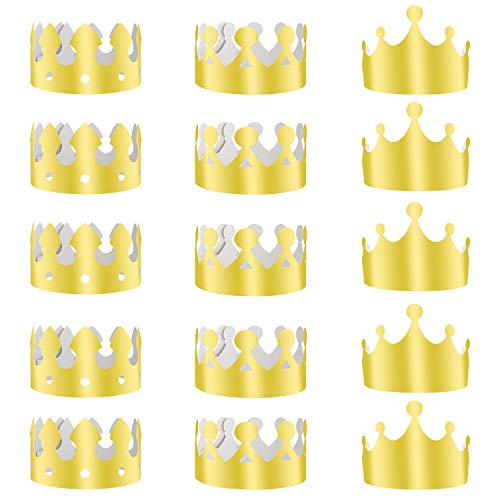 TUPARKA 36 PCS Paper Crowns Hat Gold Foil Crowns Paper Party Hat for Birthday Party, Baby Shower