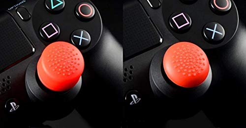 for PS5, PS4, PS3, Switch Pro, Xbox one, Xbox 360, Wii U, PS2 Controller Analog Stick Thumbsticks Joystick Cap Rubber Cover Silicone Thumb Grip Cap Joystick Thumbstick Replacement (Pack of 8 Red)