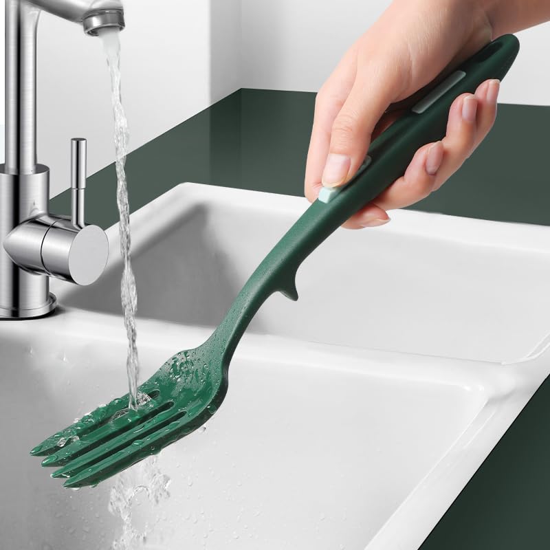 YMCSMGS Silicone Flexible Forks, Silicone Cooking Fork Heat Resistant Dishwasher, cooking in the kitchen or serving at the dinner table,Nonstick Blending Fork for Mix Ingredients (Light blue)