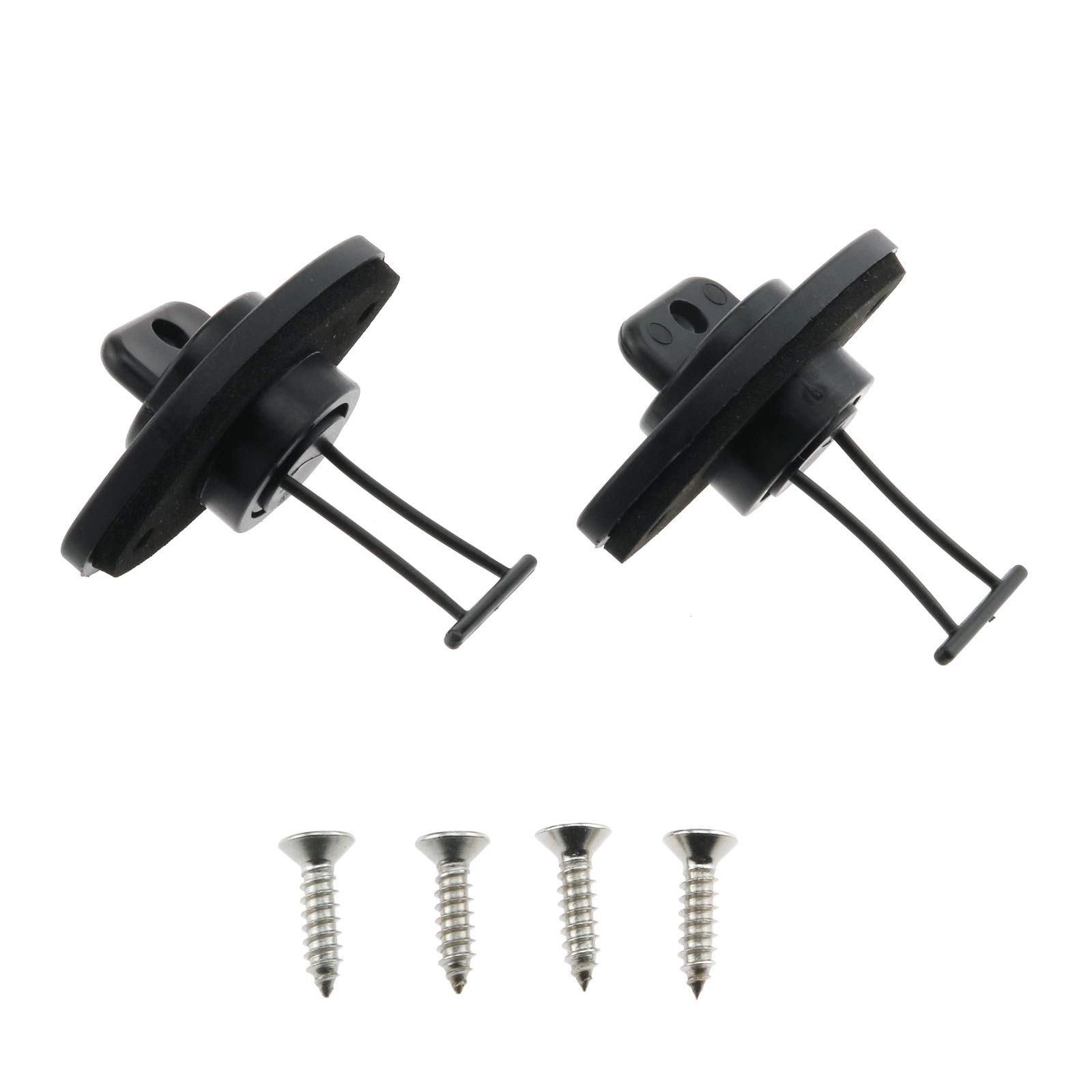 E-outstanding 2 Pcs Kayak Canoe Boat Course Thread Drain Plug Handle Base Pad Eye Double Hole Rope Buckle with 4 Screws
