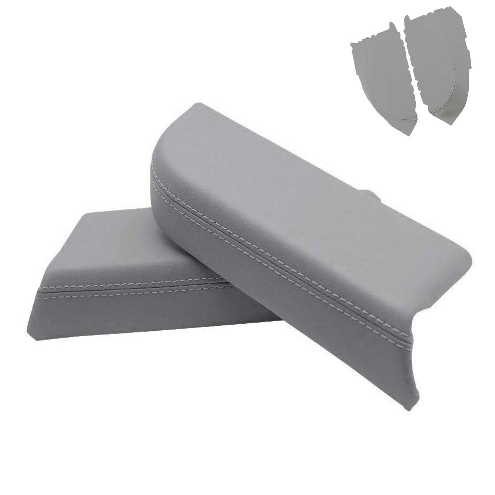 DSkoiph Armrest Synthethic Leather Cover Fit for Honda Pilot 09-13 (Front Door Panel Armrest Cover, Gray)