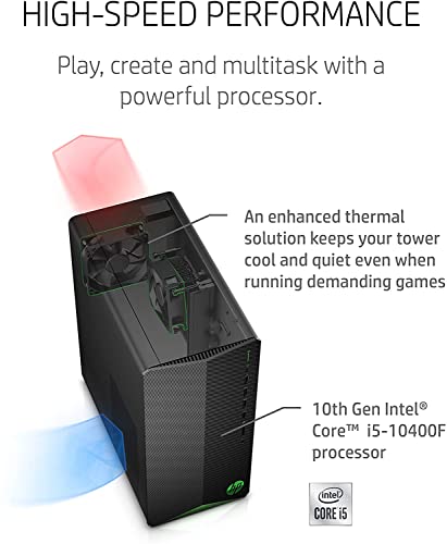 HP Newest Pavilion TG01 Gaming Desktop PC, Intel 6-Core i5-10400F Upto 4.3GHz, 64GB RAM, 256GB PCIe SSD, NVIDIA GeForce RTX 3060 12GB GDDR6, WiFi, Windows 11 Pro + Keyboard & Mouse, HDMI Cable