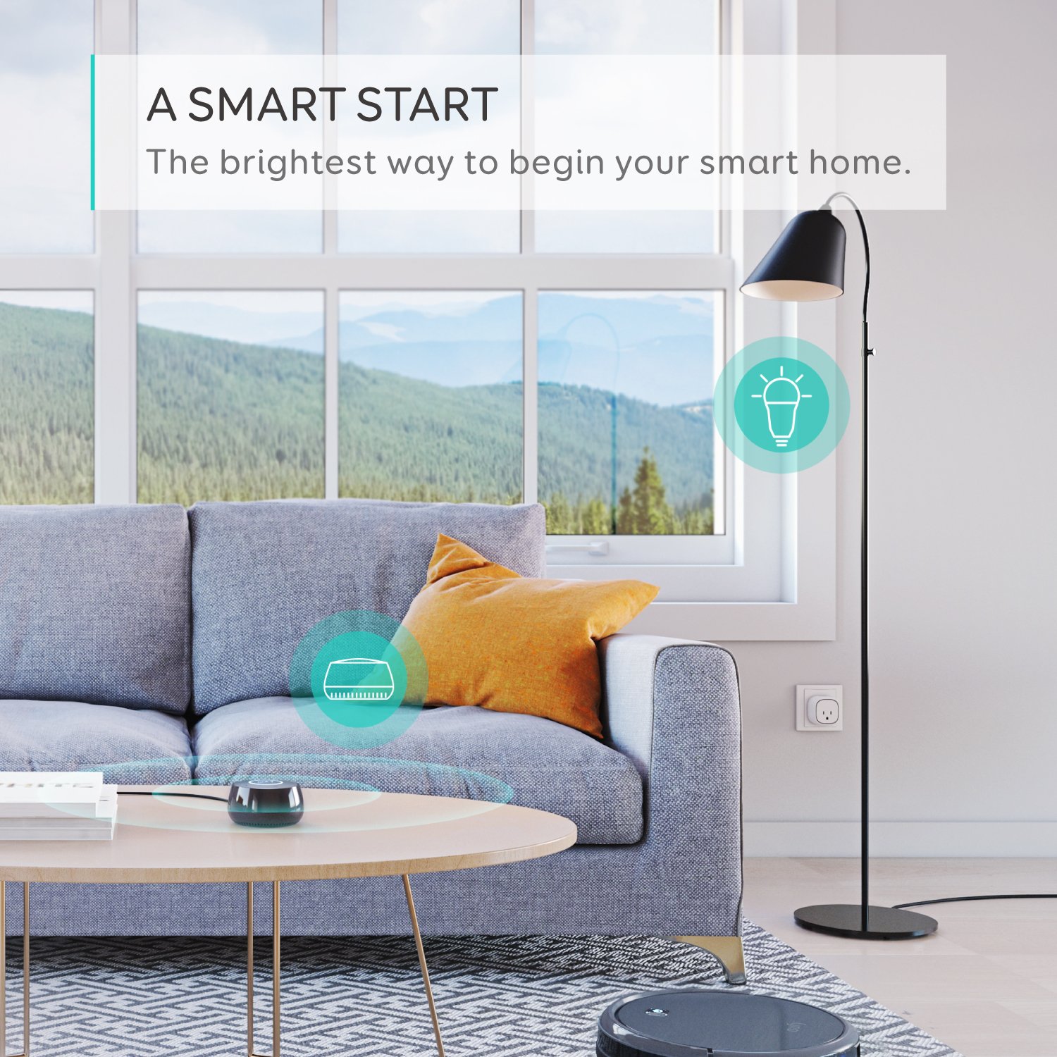 eufy Genie Smart Speaker with Amazon Alexa+Lumos Smart Bulb-Tunable White Starter Kit, Soft White to Daylight (2700K-6500K), No Hub Required, Wi-Fi, 60W Equivalent, A19, E26, 800 Lumens