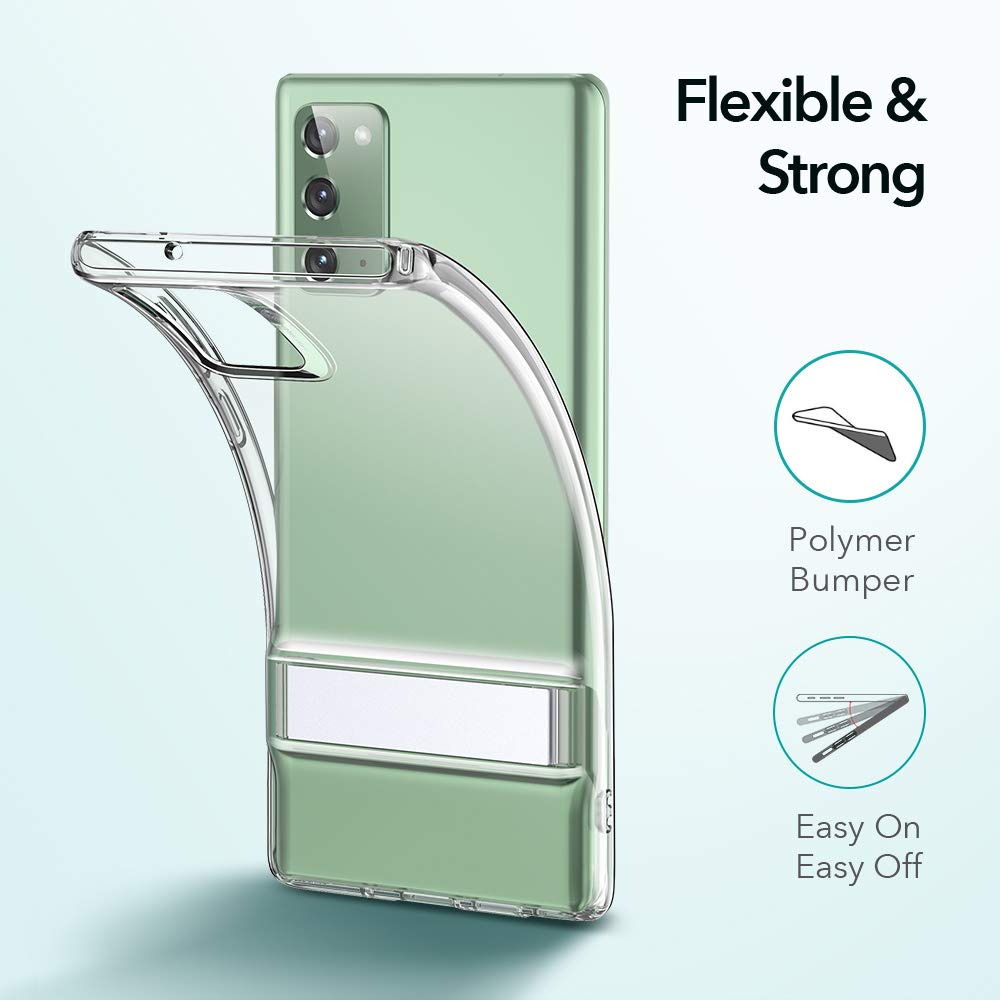 ESR Metal Kickstand Case for Samsung Galaxy Note20, Clear