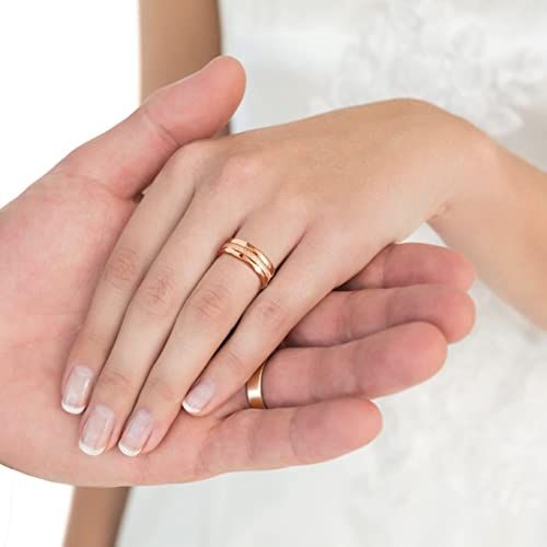 Ganga Jewells 3Pcs 2mm Eternity Stackable 925 Silver Band Rings Statement Wedding Ring For Women Shiny And Hammered Rings Silver, 4-11