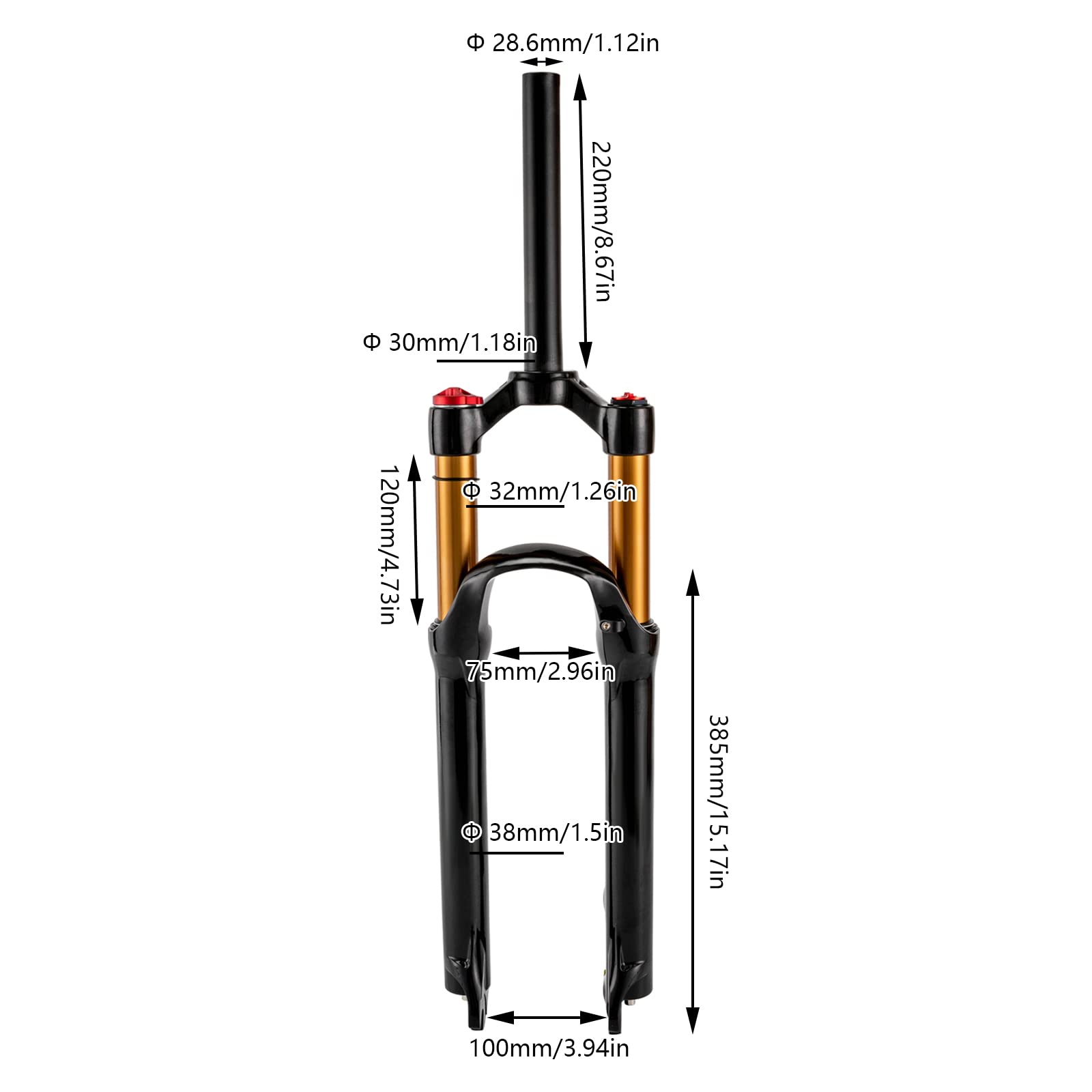 Futchoy 26/27.5/29 Travel 120mm MTB Air Suspension Fork, 9mm Quick Release Manual Lockout XC AM Ultralight Mountain Bike Front Forks (29")
