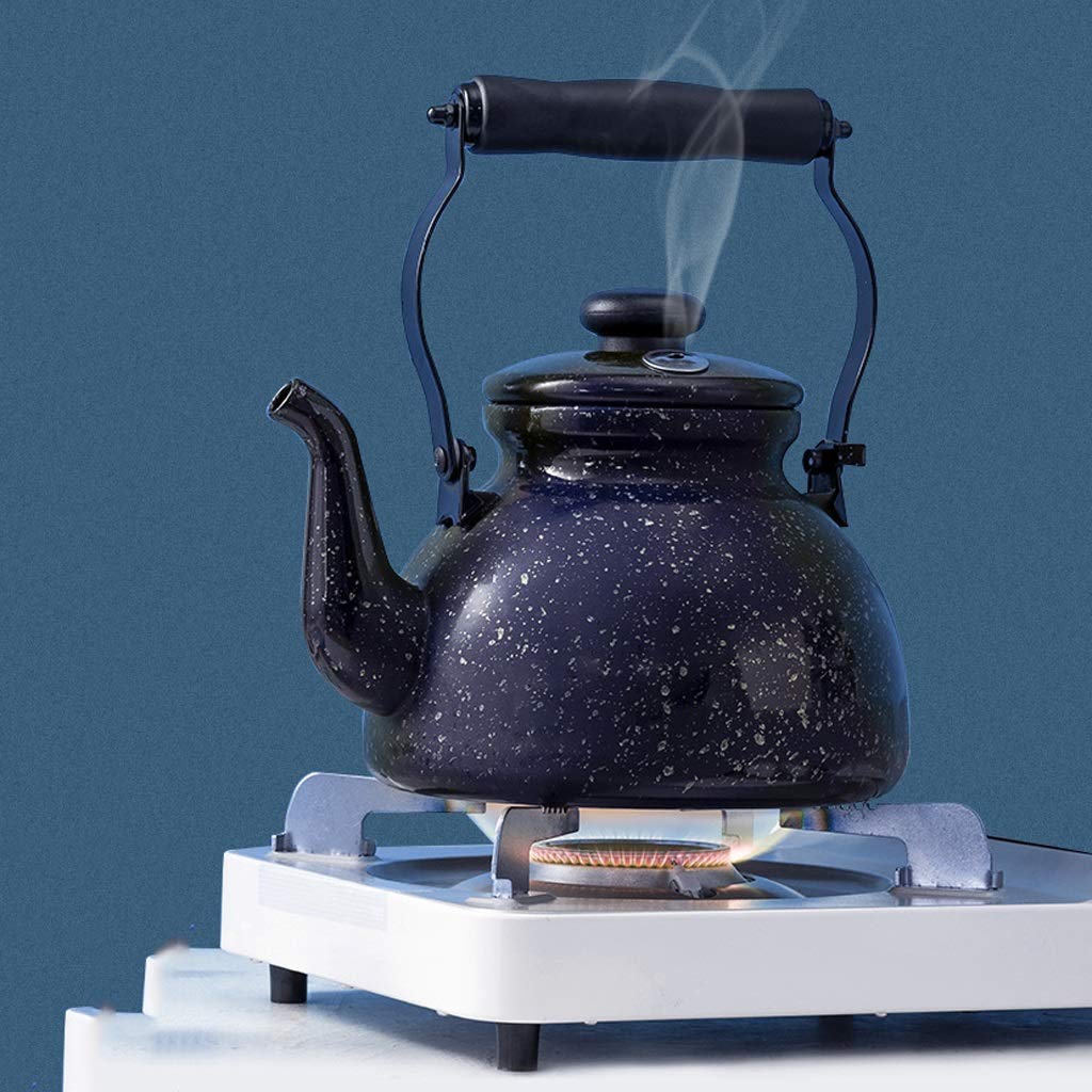 Enamel Kettle Blue Starry Sky Kettle Gas Large Capacity Teapot Whistling Teapot With Anti-scald Handle (2.5L, 84.5OZ) Multifunctional water kettle