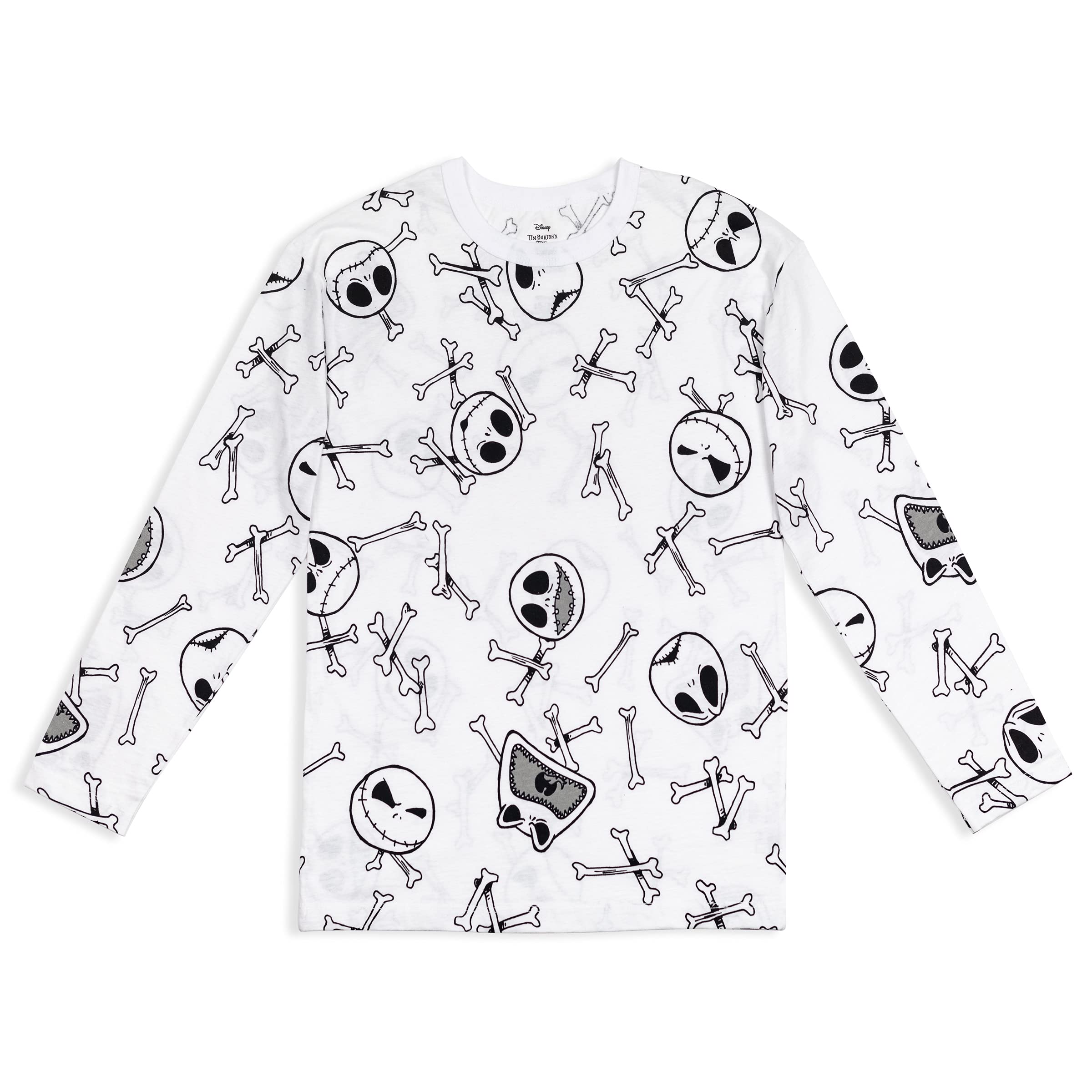 Disney Nightmare Before Christmas Jack Skellington Big Boys 2 Pack Long Sleeve T-Shirt 18 Black/Gray