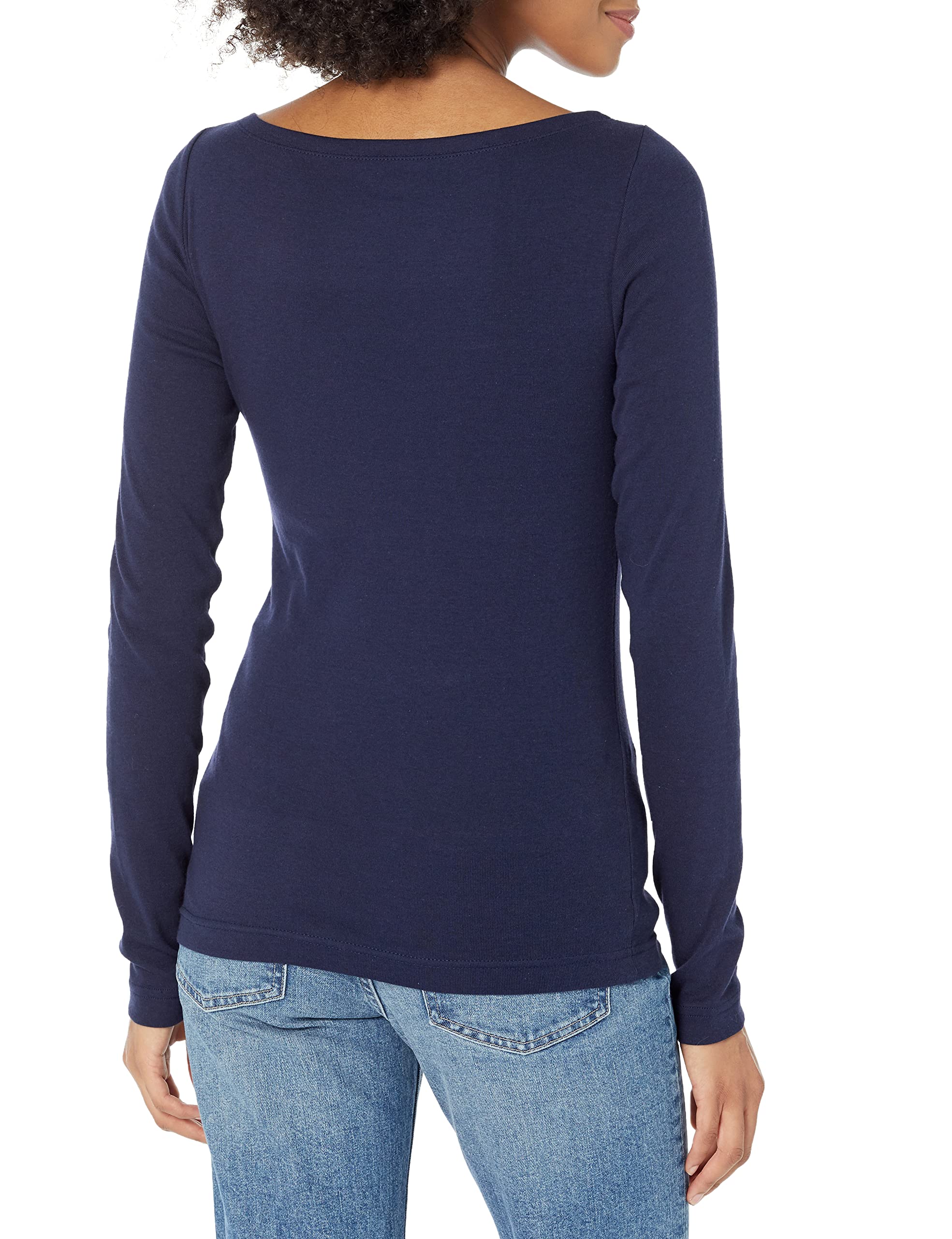 GAP Womens Long Sleeve Favorite Boatneck T Shirt, Navy Uniform, Medium US
