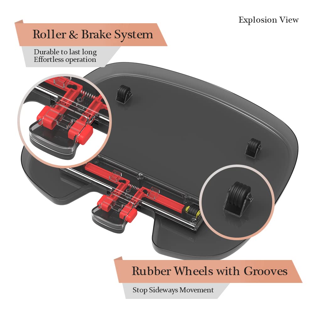 EVERIE Slimest Medium Size 0.7'' High Rolling Slider Tray with Brake Compatible with Appliances, Single Serve Brewers, Coffee Makers, Stand Mixers, Blenders, GL02-M35