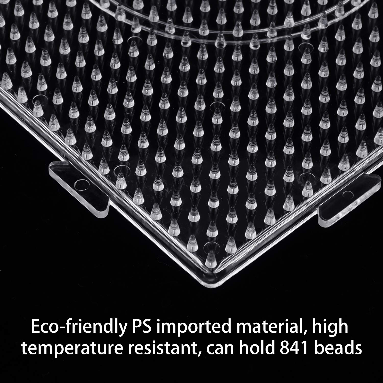 Fuse Beads Pegboards 5mm Large Square Clear Plastic Pegboards 6 Pcs for Kids Craft Beads, 5.8 x 5.8 in