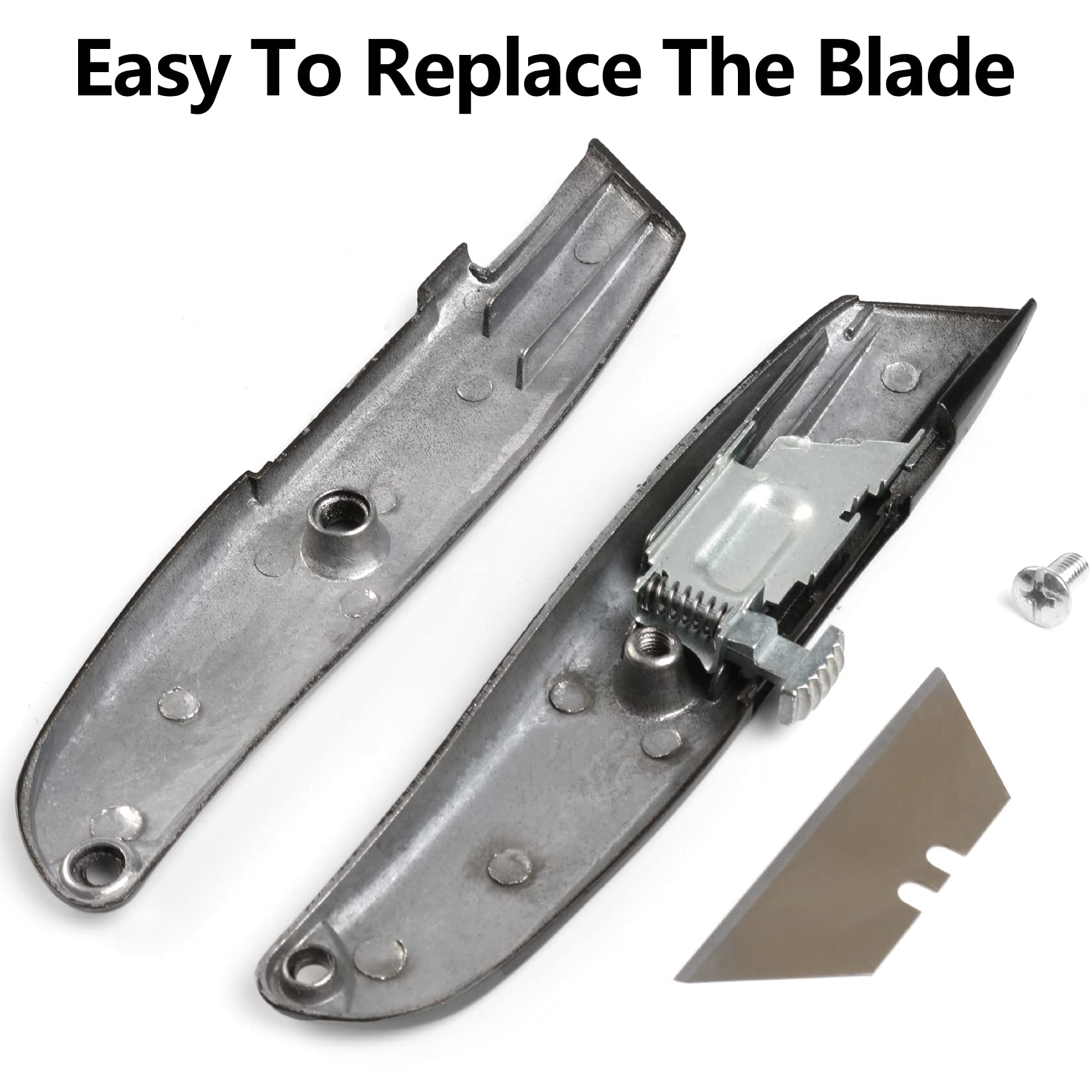 DIYSELF 2Pack Utility Knife Box Cutter Retractable Blade Heavy Duty(Black)