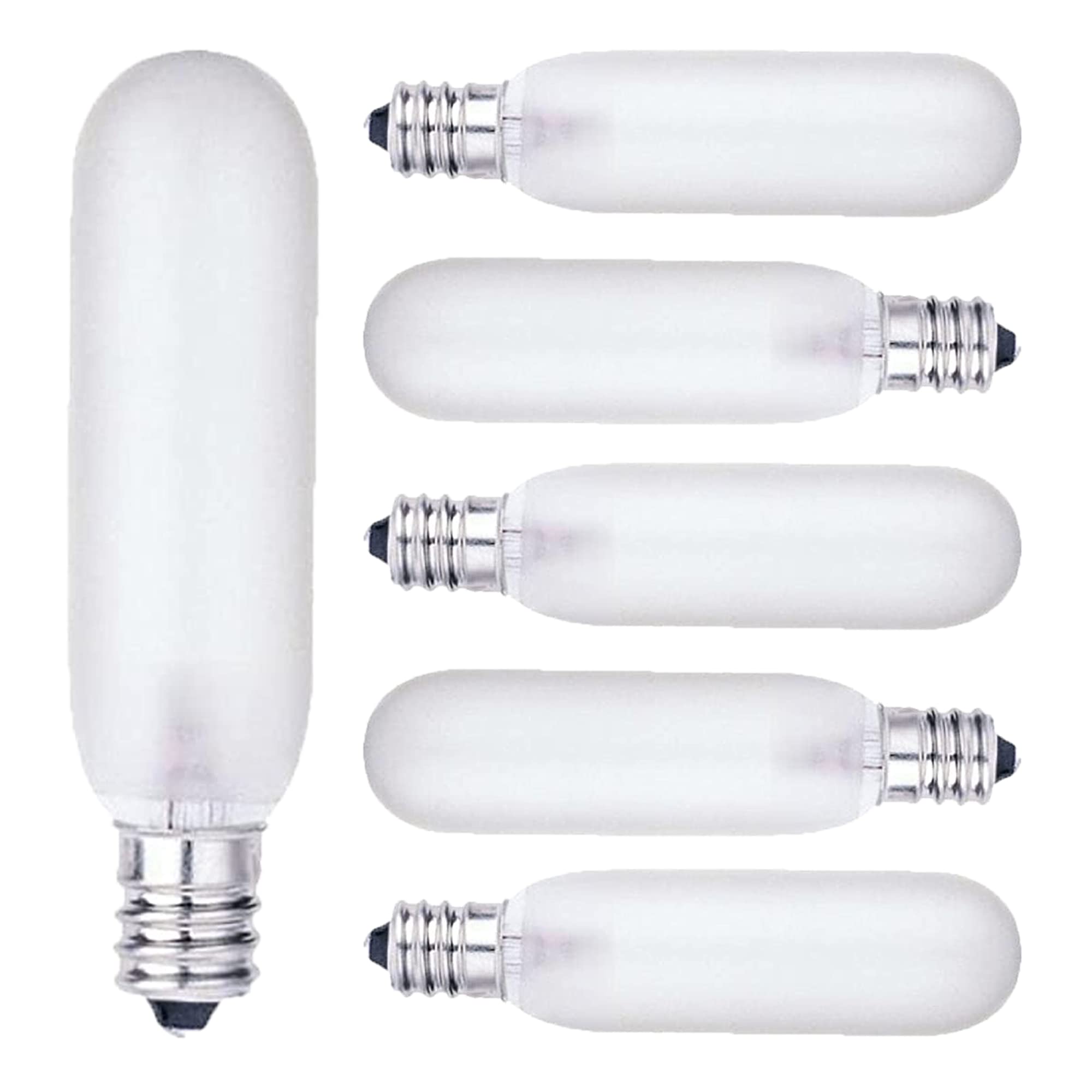 DYSMIO T6 Tubular Candelabra Base - E12 Frosted Dimmable Incandescent Light Bulb - Pack of 6