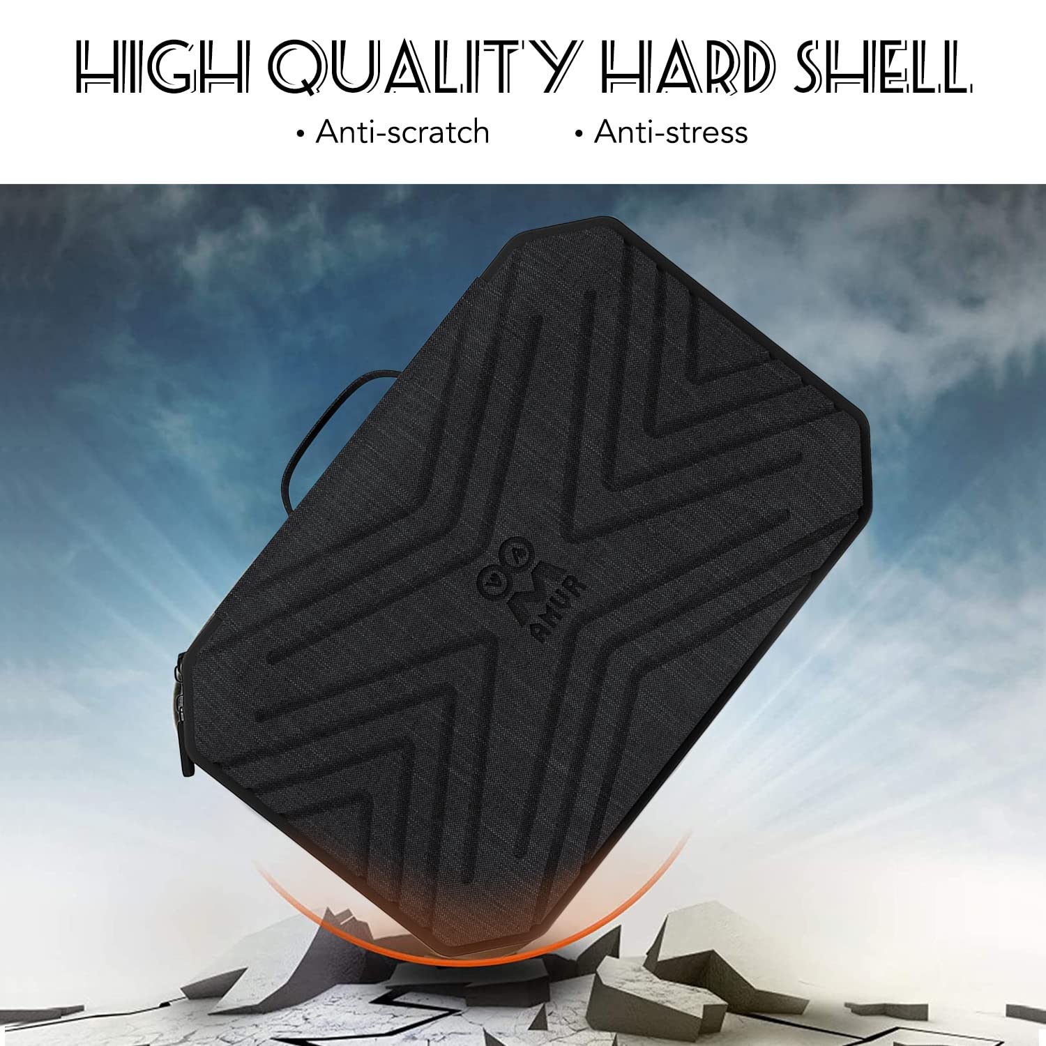 GOYERRNES Hard Carrying Case for Metal Oculus Quest 2 VR Gaming Headset, Original Head Strap Touch Controllers Accessories, EVA Hard Shell Bag for Travel and Storage (Size:10.82"x9.25"x4.72")