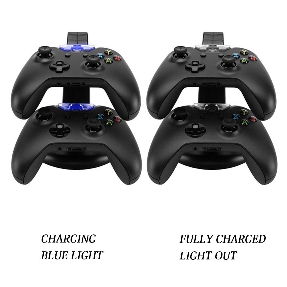 Dual Charging Station for Xbox One/One S Controller, Charger Stand, Charging Dock for Xbox One (S) Controller with USB Cable Cord