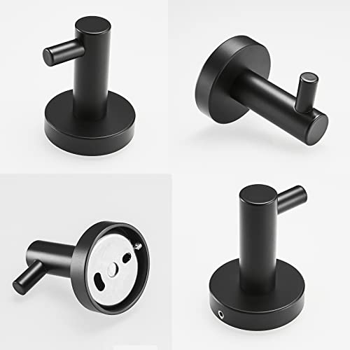 Orlif Towel Hooks,Matte Black SUS304 Stainless Steel Wall-Mounted Robe Hooks Holder Coat Hook for Bathroom, Kitchen, Bedroom, Hotel