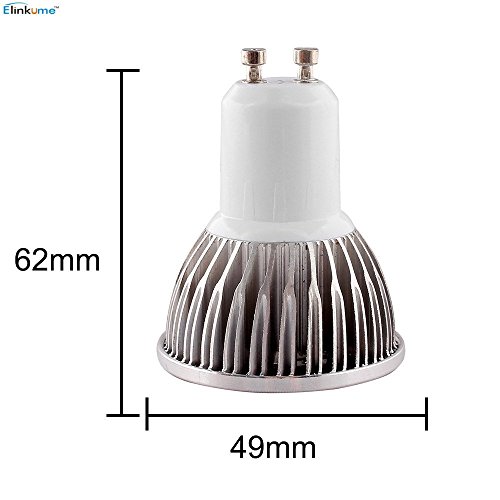 ELINKUME GU10 LED Bulbs, Cold White 6000K, 6W 720LM, 60W Halogen Spotlight Bulb Equivalent, Energy Saving GU10 LED Light Bulbs, 38°Beam Angle, Non Dimmable, Pack of 10