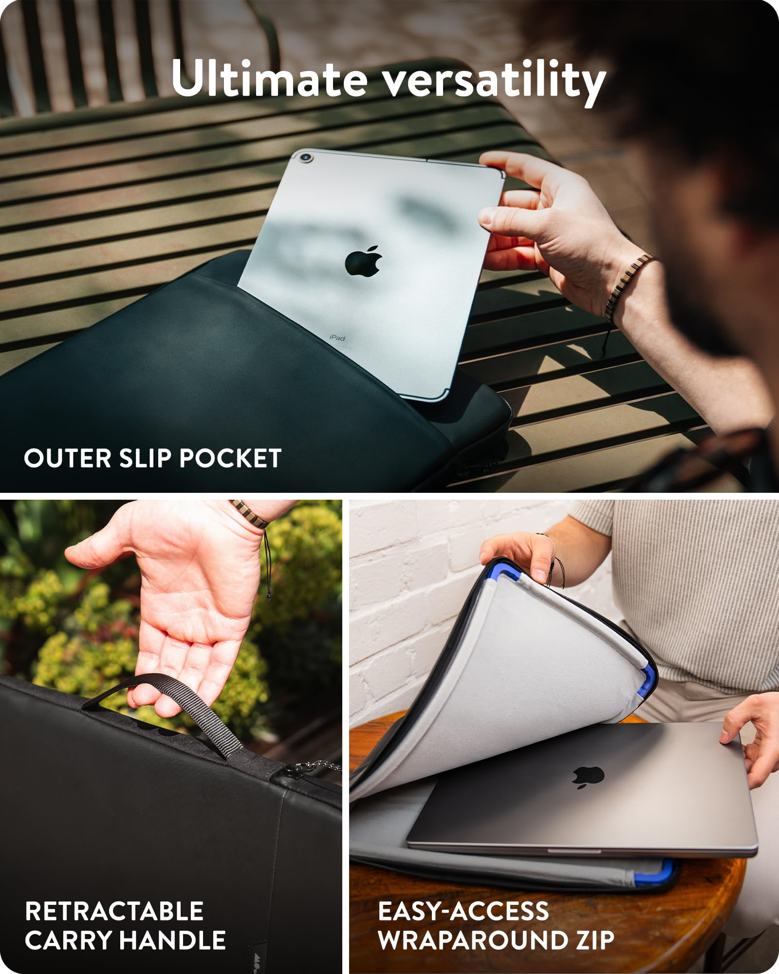 Mous - MacBook Pro 14 inch Case with Handle Ultra-Protective and Water Resistant Sleeve Cover with Drop Protection (Fits 2021 and 2023 MacBook Pro 14 inch)