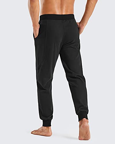 G4Free Mens Sweatpants Lounge Pants with Pockets Cotton Joggers Xmas Holiday Pants for Winter Running (Black, L)