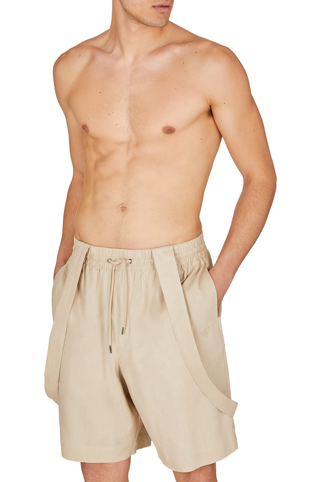 Emporio Armani Men's Superfine Linen Blend Bermuda Shorts, Sand Yellow, Extra Extra Large